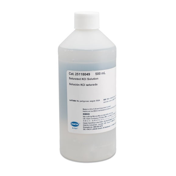 Filling Solution, Reference, Saturated KCl, 500 mL | Hach UK